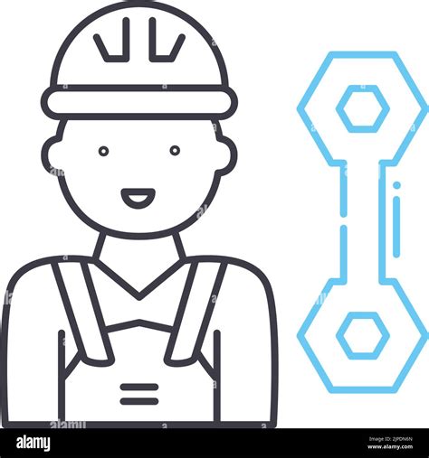 Technician Line Icon Outline Symbol Vector Illustration Concept Sign Stock Vector Image And Art