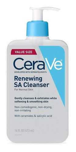 Cerave Renewing Limpiador Facial Con Ácido Salicílico 473ml Envío Gratis