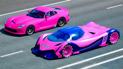 Devel Sixteen Pink Edition Vs Dodge Viper Monster Desert Drag Race