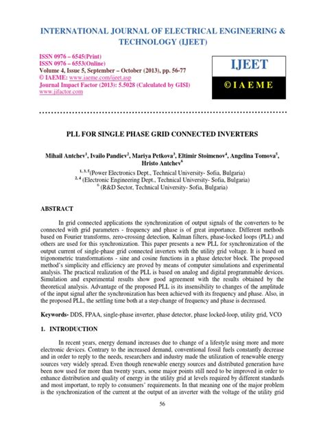 Pll For Single Phase Grid Connected Inve Pdf Power Inverter Detector Radio