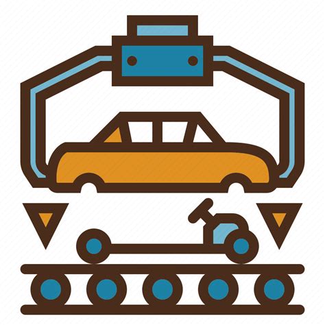 Assembly Assembly Line Car Manufacturing Robot Icon Download On