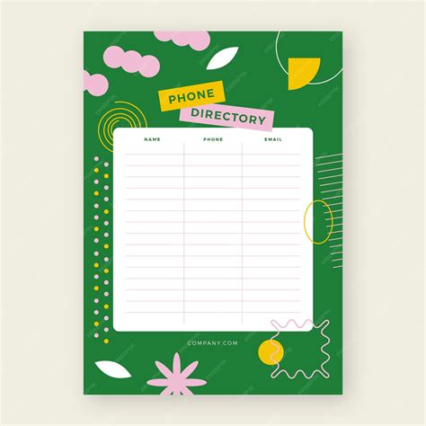 Premium Vector Flat Design Telephone Directory Template