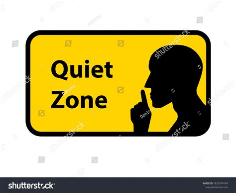 Quiet Zone Yellow Sign Clipart Image Stock Vector Royalty Free