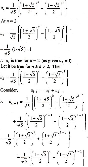 let u1 1 u2 and un 2 un 1 un n ≥ 1 use mathematical induction