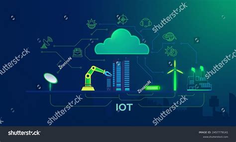 Innovative Iot Concept Illustration Connected Devices Stock Vector