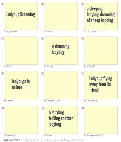 Ladybug Dreaming Drawception