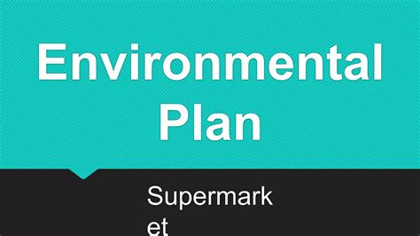 Environmental Plan Ppt