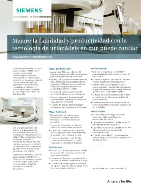 Analizador Clinitek Novus Tiras Orina Pdf
