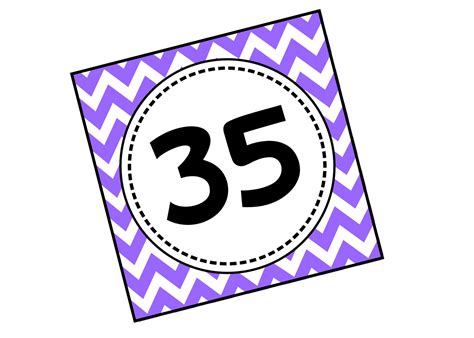 Printable Classroom Number Labels Calendar Numbers Bright Chevron