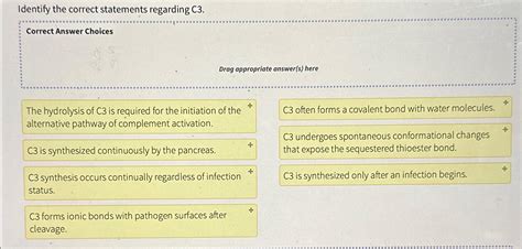 Solved Identify The Correct Statements Regarding C3correct