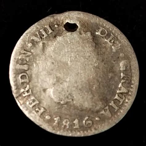 Moneda Medio Real 1816 Ferdin 7 Perforado Mercadolibre