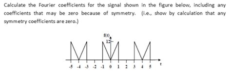 Calculate The Fourier Coefficients For The Signal Shown In The Figure
