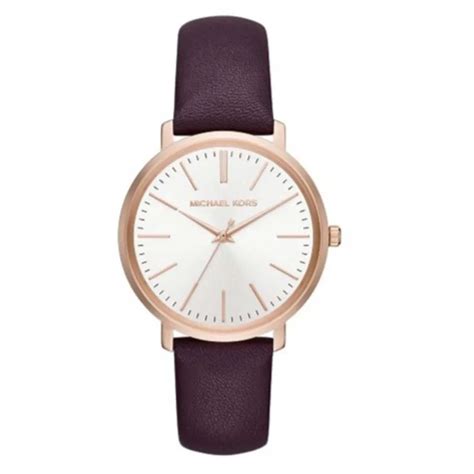 Đồng Hồ Nữ Michael Kors Mk Jaryn Burgundy Leather Watch Mk2605 Màu Tím