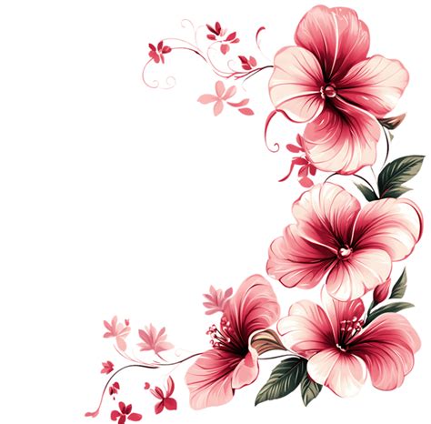 Pink Flowers Corner Pngs For Free Download