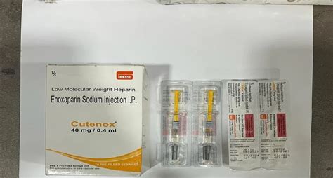 Cutenox Enoxaparin Sodium Injection Strength 40 Mg At ₹ 1000 Piece In