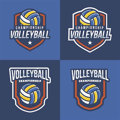 Free Vector Volleyball Logo Collection With Blue Background