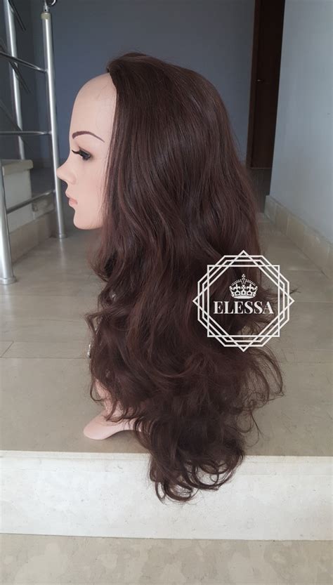 Луксозна Полуперука в Натурален Шоколадово Кафяв Естествен Цвят Elessa Полуперуки