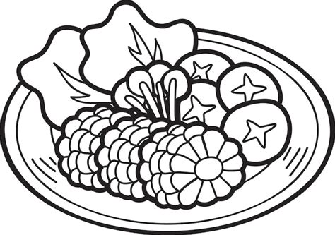 Premium Vector Hand Drawn Vegetable Dish Illustration