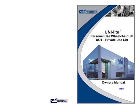 Ricon Uni Lite Wheelchair Lift Owners Manualpptx