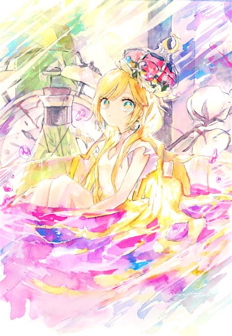 Safebooru 1girl Absurdres Alarm Clock Bathtub Blonde Hair Clock Crown