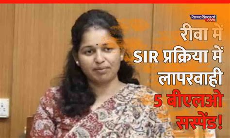 रीवा में बड़ी कार्रवाई Sir प्रक्रिया में लापरवाही पर 5 बीएलओ निलंबित