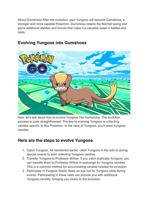 Ppt Yungoos Evolution In Pokemon Go How To Get Yungoos Powerpoint