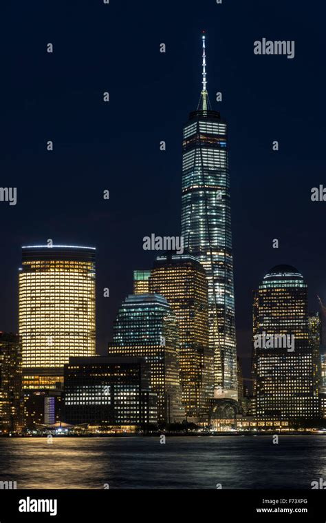 New World Trade Center New York At Night New York City Skyline At