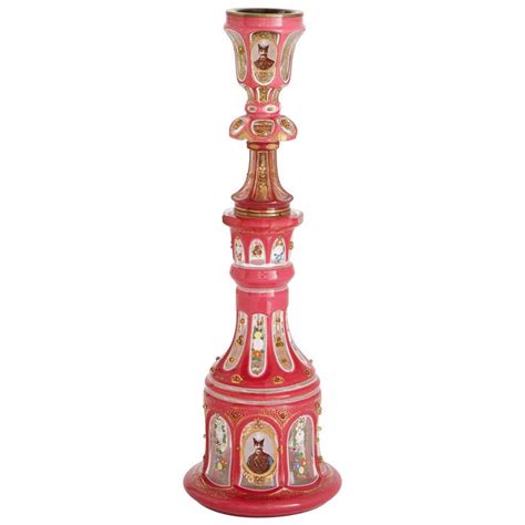 Antique Gilt And Enamelled Ruby Red Glass Decanter For Sale At 1stdibs
