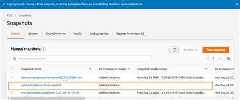 Explore Manual Snapshots In Aws Rds Sql Server
