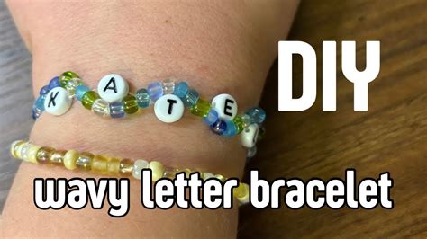 How To Make A Wavy Beaded Letter Bracelet Easy Bracelet Tutorial For