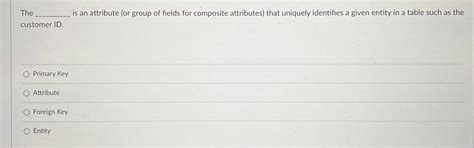 Solved The ﻿is An Attribute Or Group Of Fields For