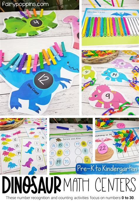 Dinosaur Math Activities 0 30 Fairy Poppins