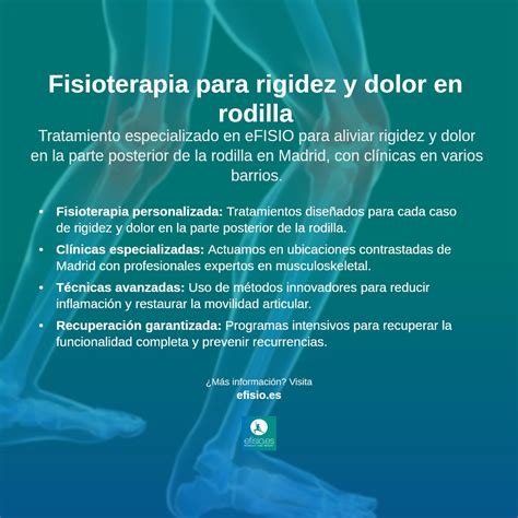 Rigidez Y Dolor En La Parte Posterior De La Rodilla Tratamiento