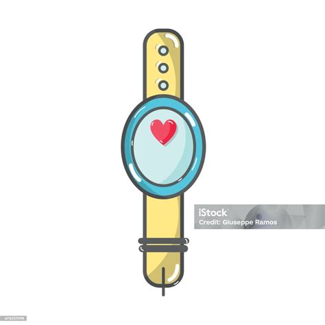 Cute Smartwatch Technology With Fitness App Stock Illustration