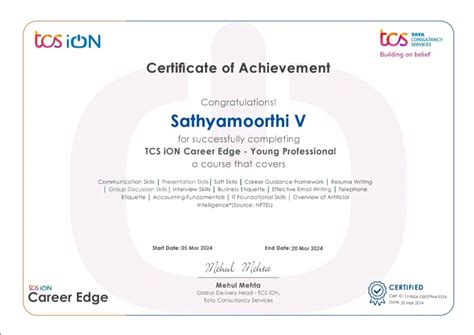 Tcs Career Youngprofessional Communication Soft Sathyamoorthi V