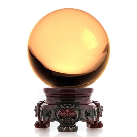 Amlong Crystal 3 Inch 80mm Yellow Crystal Ball With