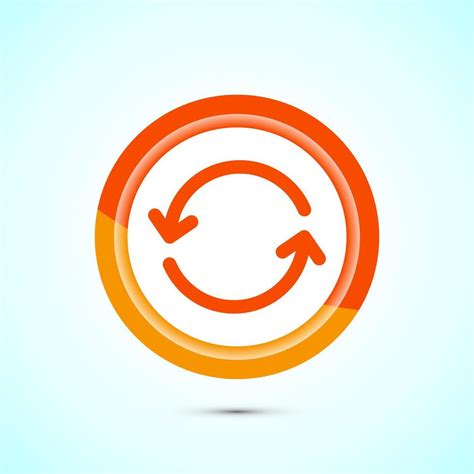 Sync Processing Icon Design Synchronization Or Reset Icon Reload Sign Orange Color Button