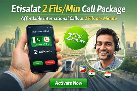 Etisalat 2 Fils Min Call Package Local And International Deal