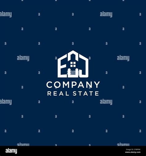Initial Letter Ej Monogram Logo With Abstract House Shape Simple And Modern Real Estate Logo