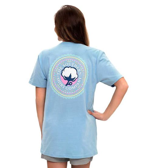 Southern Shirt Company Bohemian Logo T Shirt In Blue Bell 2t074 005
