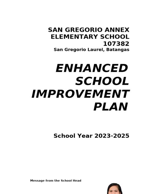 Enhanced School Improvement Plan 2023 2025 Pdf Teachers Learning