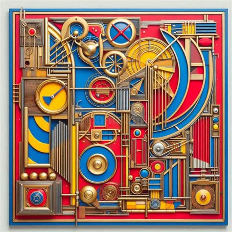 Abstract Art Using Visual Language Of Shape Form Color And Line To Create A Imaginative