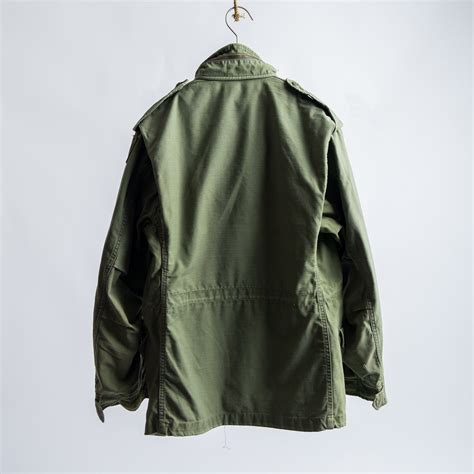 Vintage Us Army M65 Field Jacket Faded Olive Green Cotton Canvas Cold