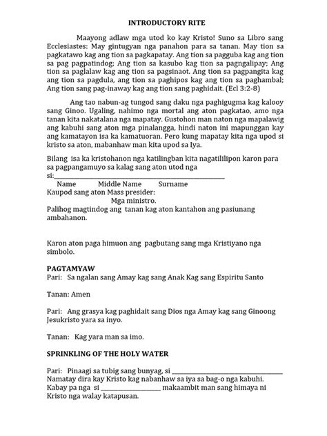 Introductory Rite Pdf