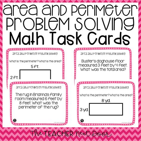 4th Grade Area And Perimeter Problem Solving Task Cards The Teacher