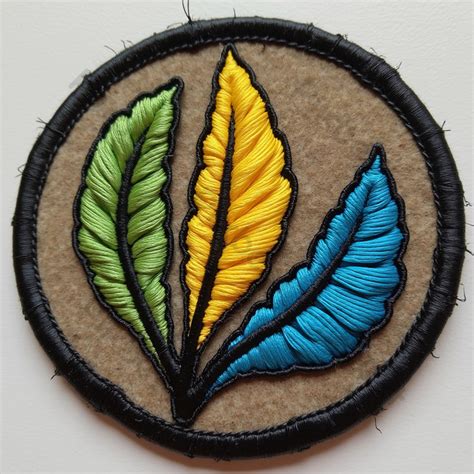 A Circular Patch With Curved Leaflike Shapes Separated By Bold Black