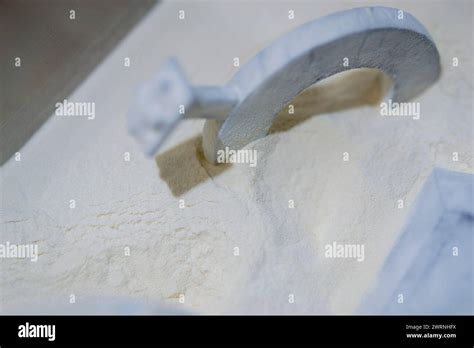 Objects Printed On A 3d Printer From Powdered Polyamide Lying In White Polyamide Powder Models