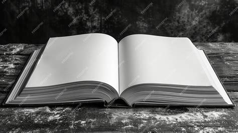 Premium Photo Open Blank Book On Tble Black And White Concept