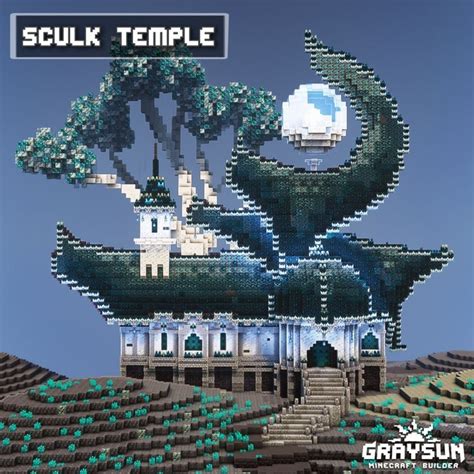 Minecraft Sculk Temple Roof Design And Color Gradient In 2022