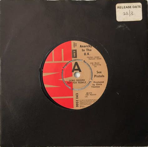 Lot 222 Sex Pistols Anarchy In The Uk 7 Original